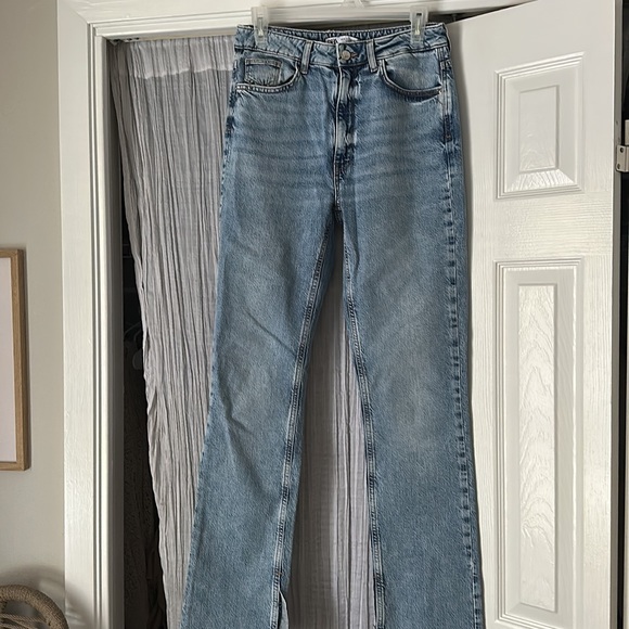 Zara | Jeans | Zara High Rise Split Flared Jeans | Poshmark